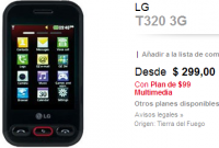 LG T320 3G, características y precio